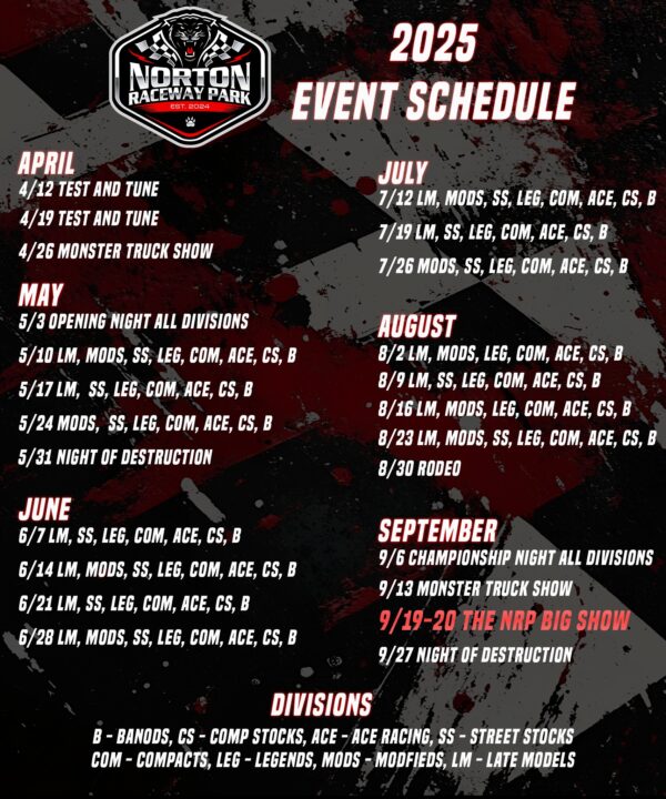 Norton Raceway Park Releases 2025 Schedule | Speedway Action Magazine