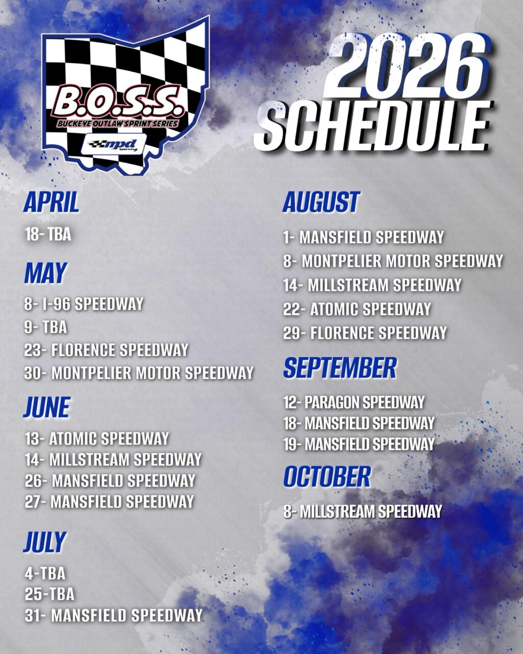FAST on DIRT & BOSS Sprint Cars Release 2026 Schedules | Speedway ...