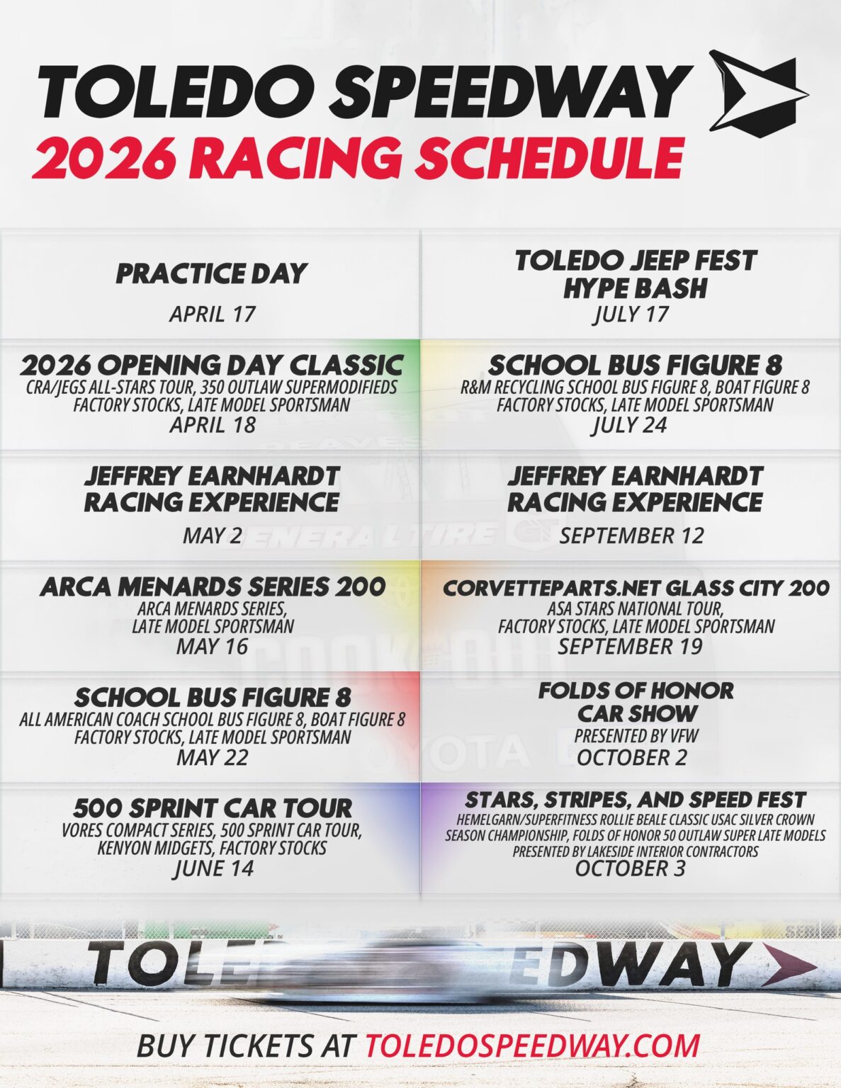 Toledo & Flat Rock Speedways Release 2026 Schedule | Speedway Action ...